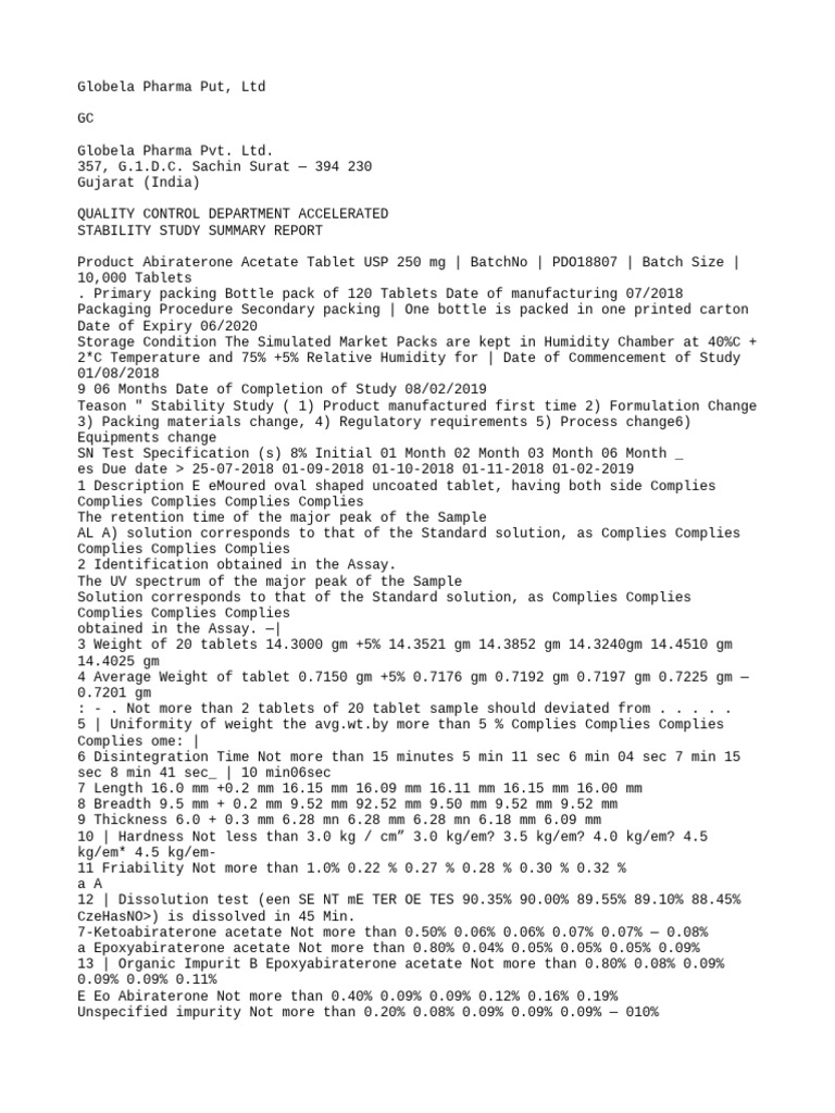 Stability Data | PDF | Tablet (Pharmacy) | Packaging And Labeling