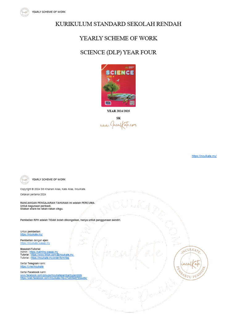 RPT Science DLP Y4 2024-2025 | PDF