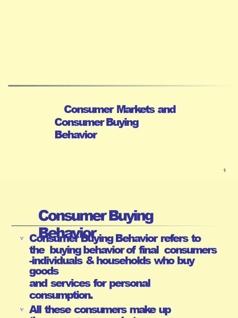 Consumer Buying Behaviour | PDF | Behavior | Consumer Behaviour