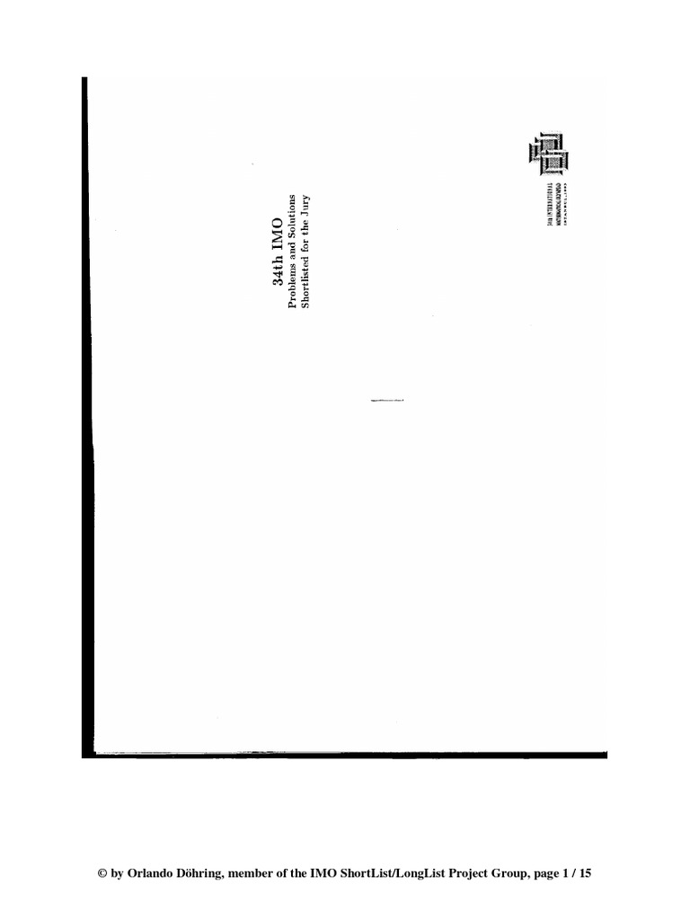 IMO ShortList/LongList Overview | PDF
