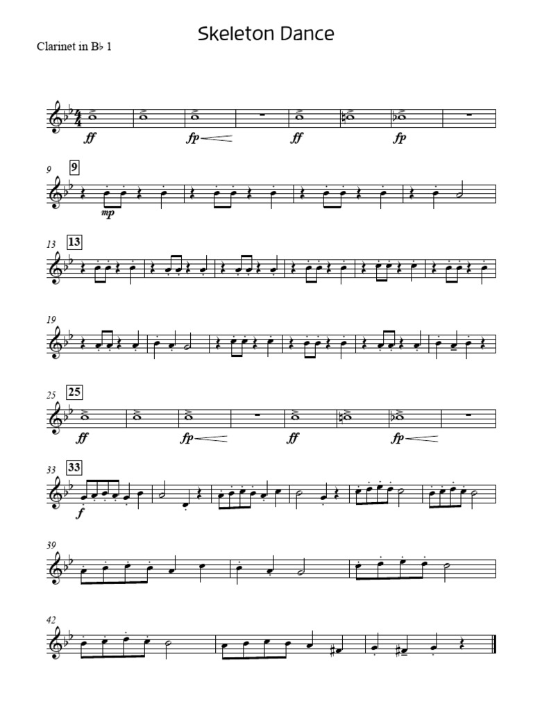Clarinet 1 - Skeleton Dance | PDF