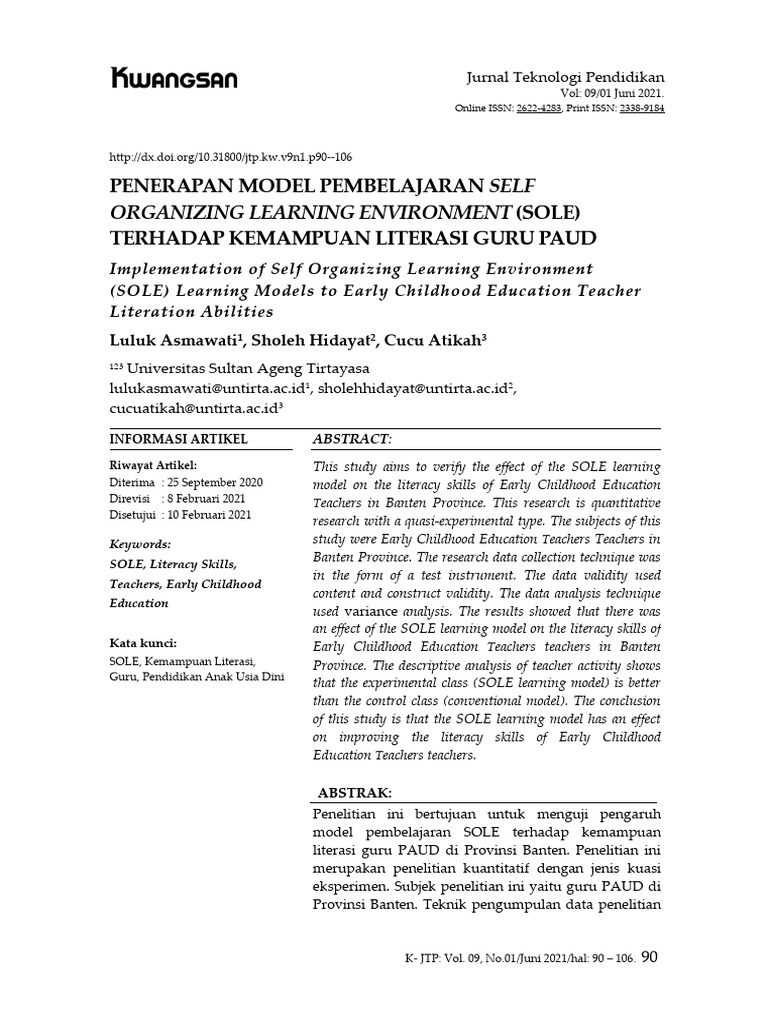 Penerapan Model Pembelajaran Self Organi 09847dda | PDF | Career & Growth