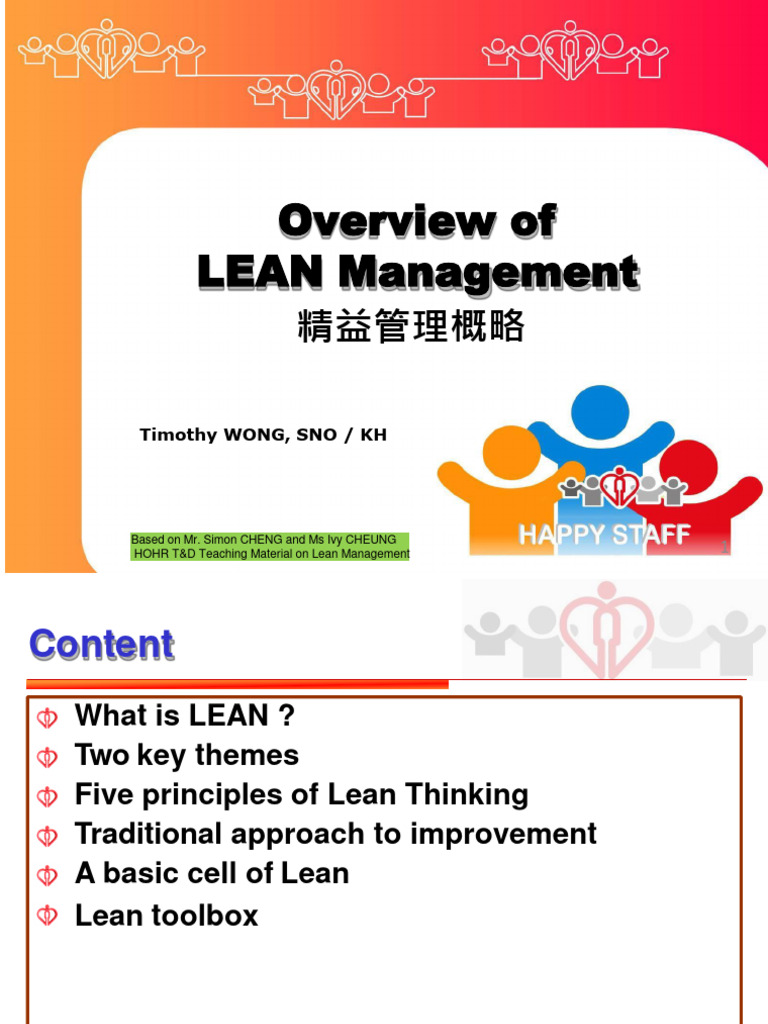 Topic 2 - Introduction of Lean Concept and Different Lean Tools For ...