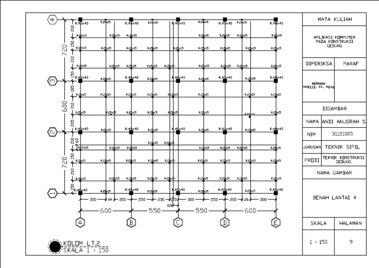 Denah Kolom Lt.2 | PDF