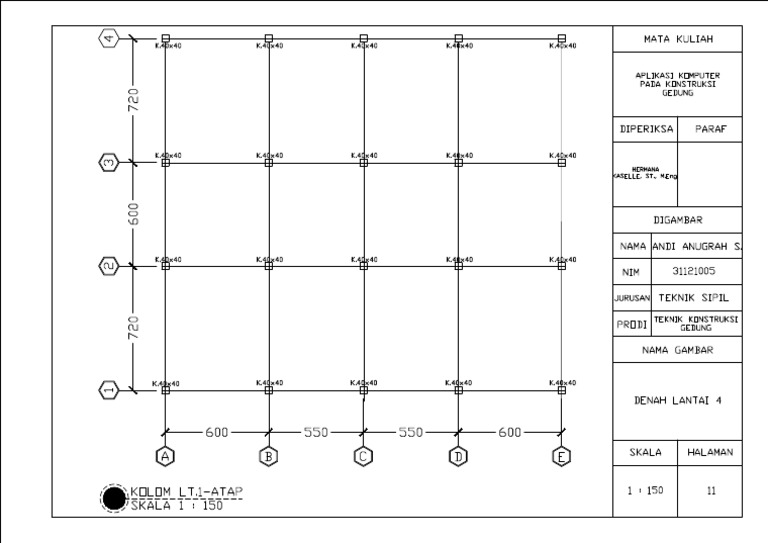 Denah Kolom Polos | PDF