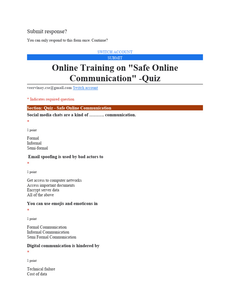 Submit Response | PDF | Popular Culture & Media Studies | Social Media