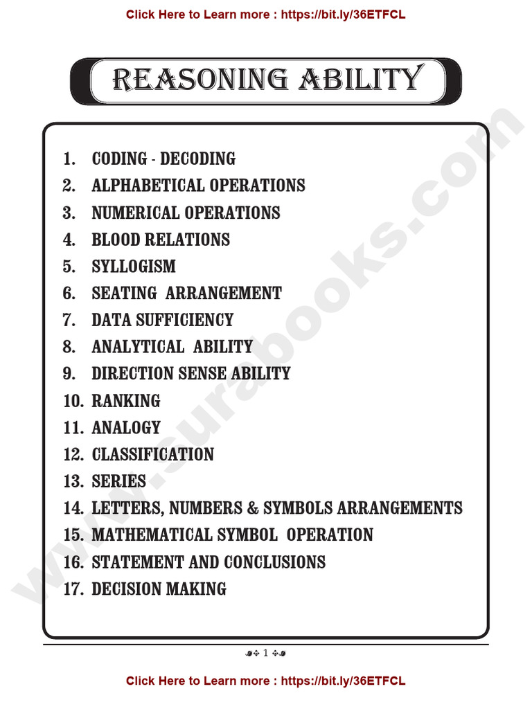 AB3B87 A137 Reasoning Ability Sample Pages | PDF | Code | Reason