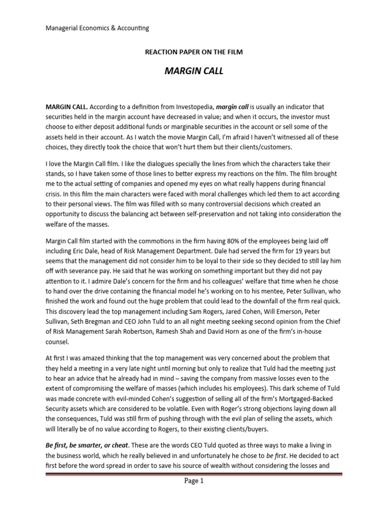 MARGINAL CALL | PDF | Margin (Finance) | Prices