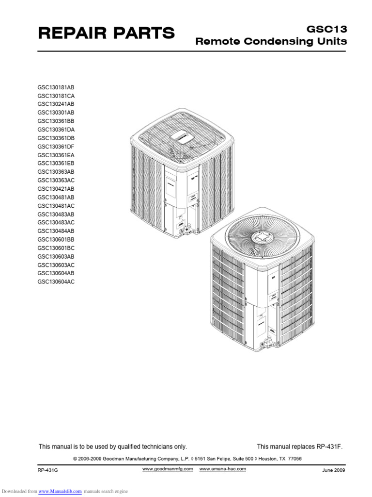 Remote Condensing Units gsc13 | PDF