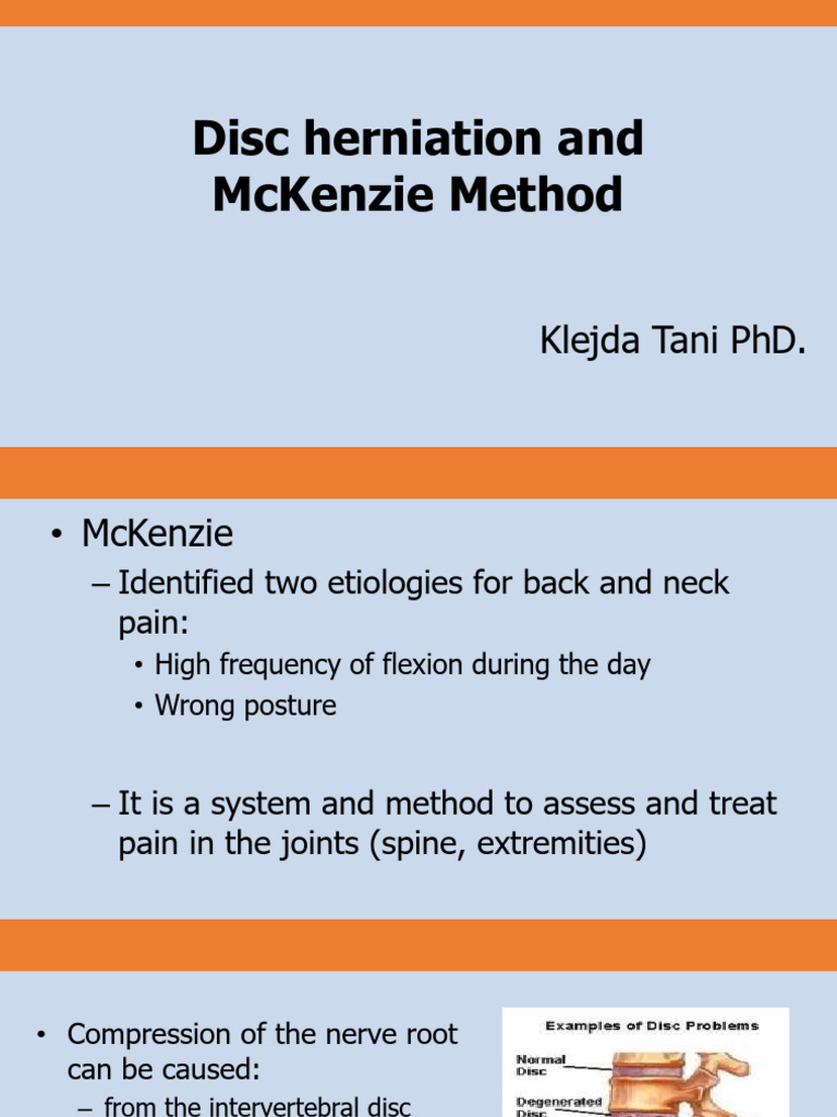 McKenzie Method for Disc Herniation | PDF