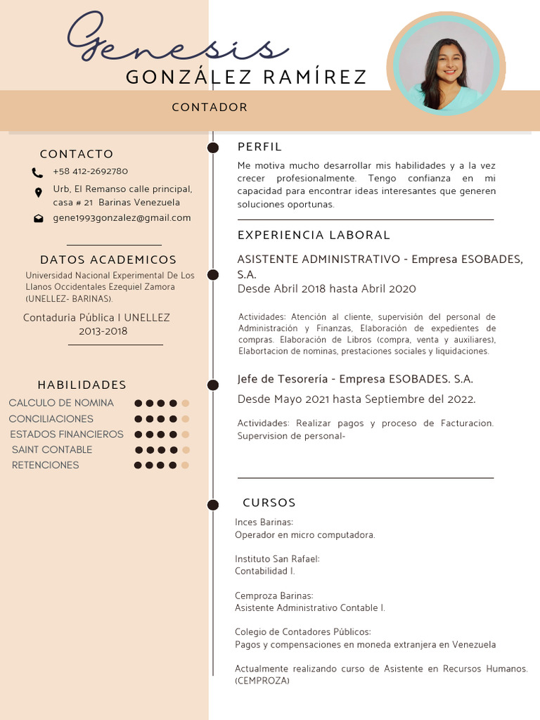 Curriculum Genesis | PDF | Contador | Contabilidad