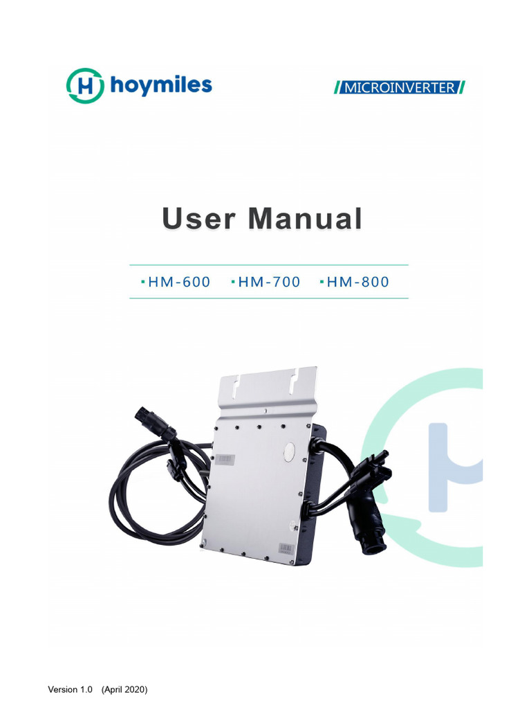 HM-600 700 800 User Manual | PDF | Photovoltaics | Power (Physics)