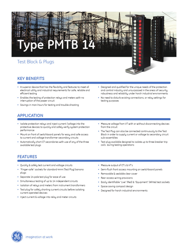 PMTB 14 Protection Relay Test Block | PDF