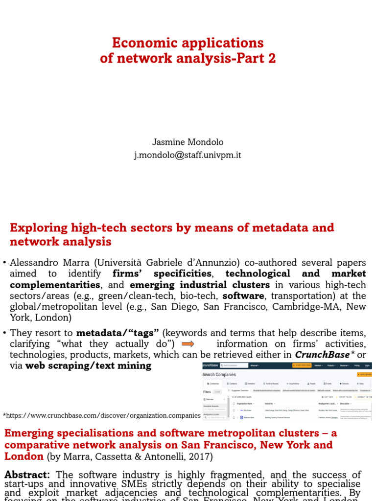 4 Economic Applications of Network Analysis-Part 2 - JM | PDF