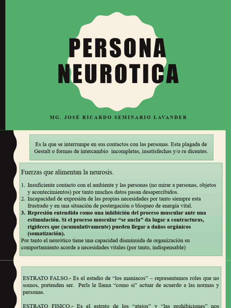Persona Neurotica | Descargar gratis PDF | Neurosis | Comportamiento