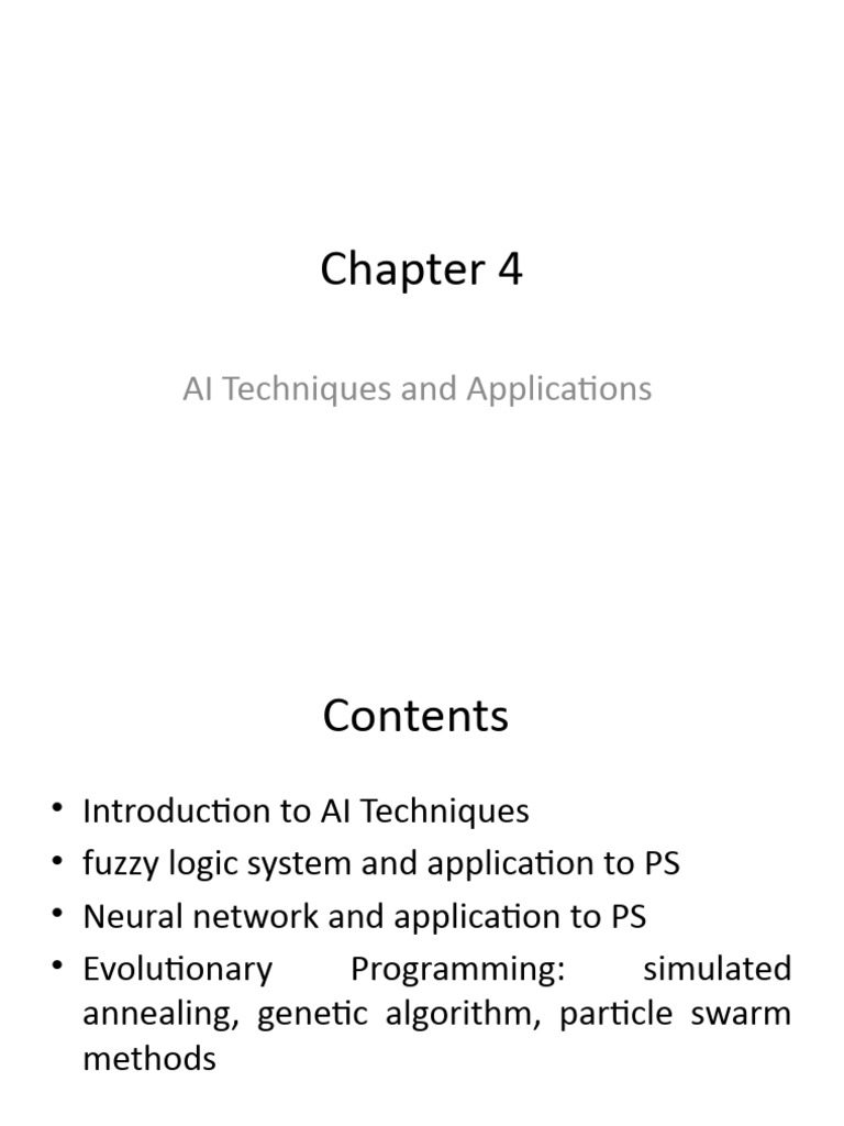 Chapter 5 AI Techniques | PDF