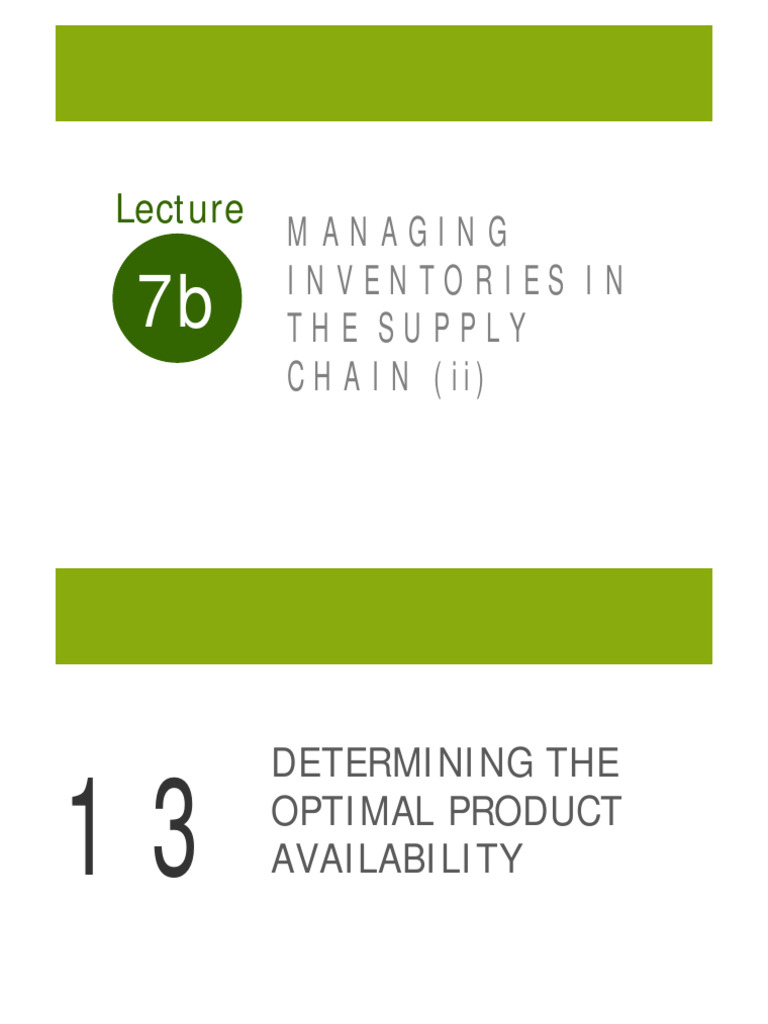 SCM Lecture 7b Managing Inventories in The Supply Chain (II) - Sheets ...