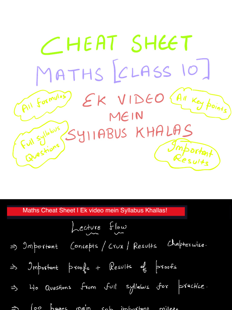 Class 10 Maths Cheat Sheet Final pdf-1 | PDF