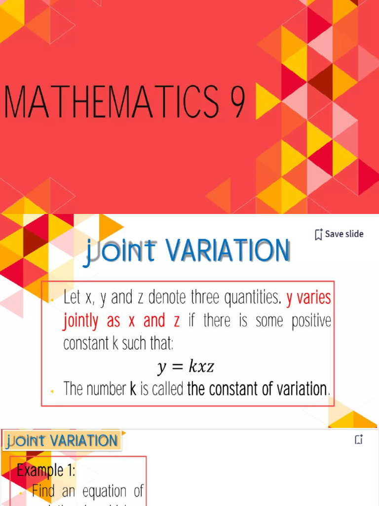 G9 - Joint Variation | PDF