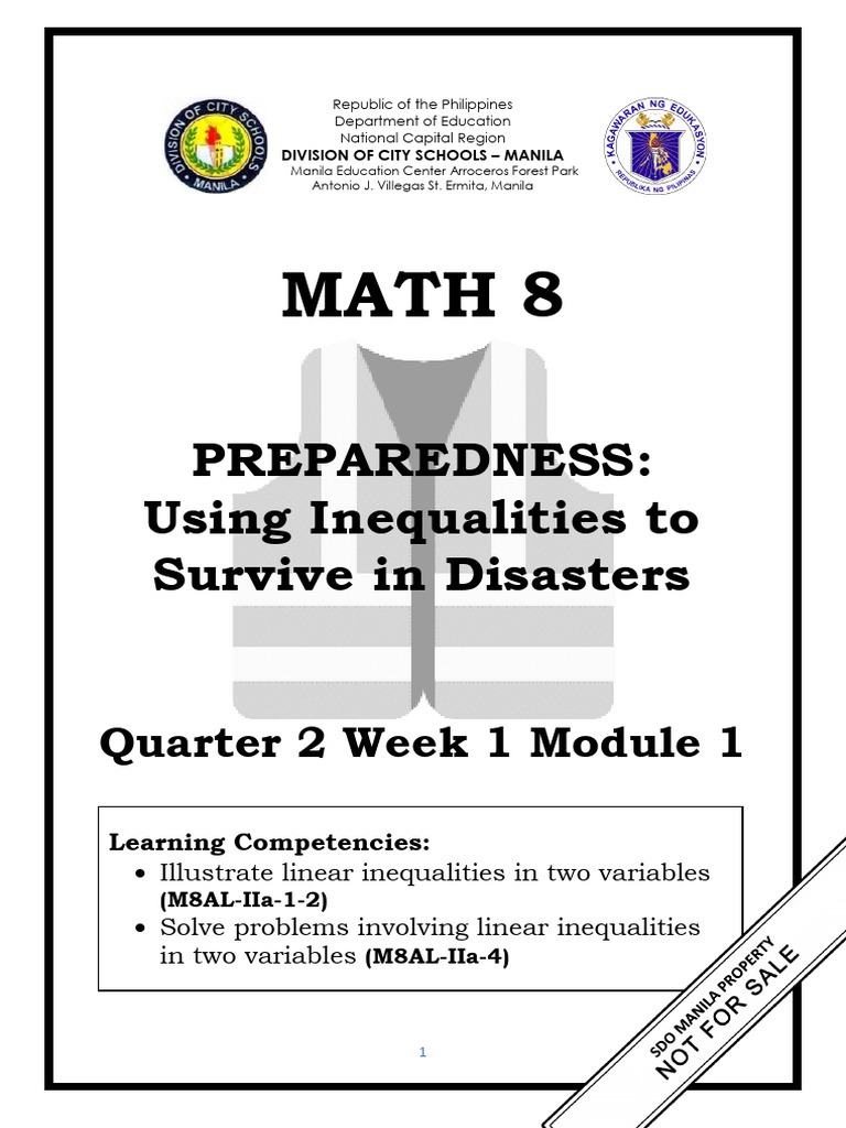 MATH-8 Q2 Mod1 | PDF | Equations | Inequality (Mathematics)