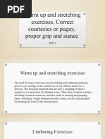 Arnis Warm-Up and Basic Exercises | PDF | Foot | Hand