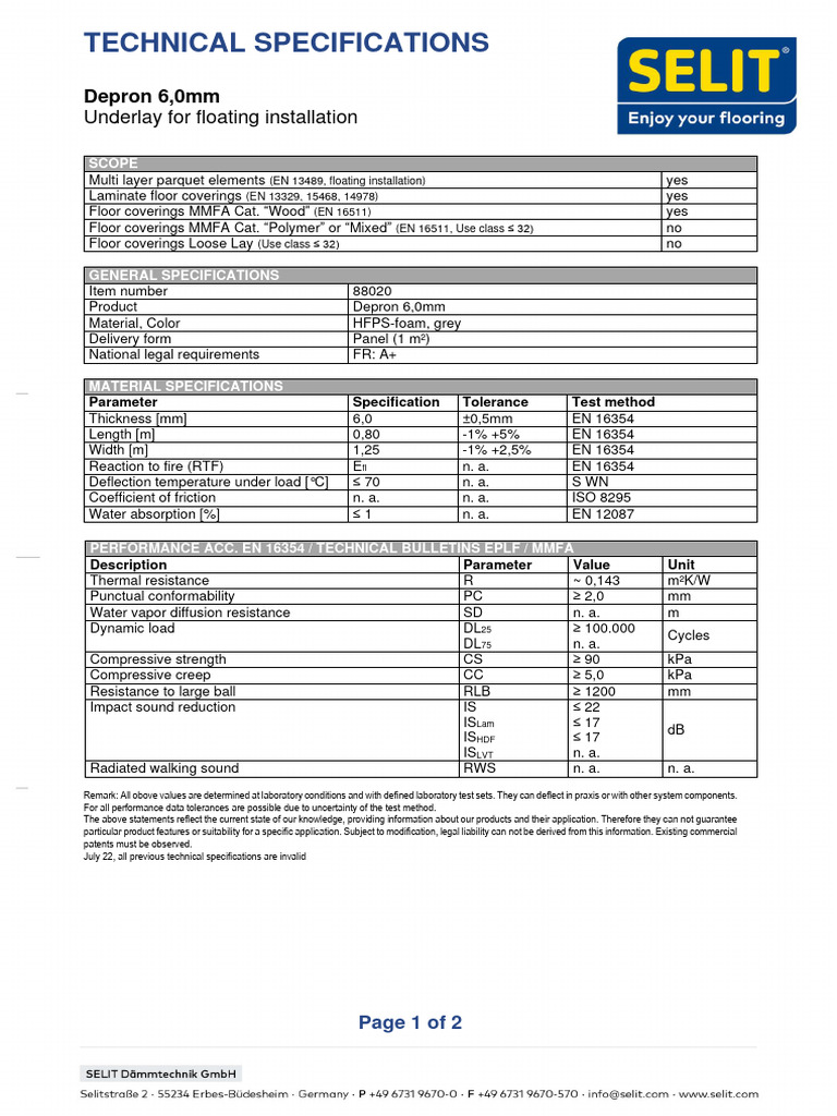 SELIT Depron 6 MM Karta | PDF | Flooring | Polystyrene
