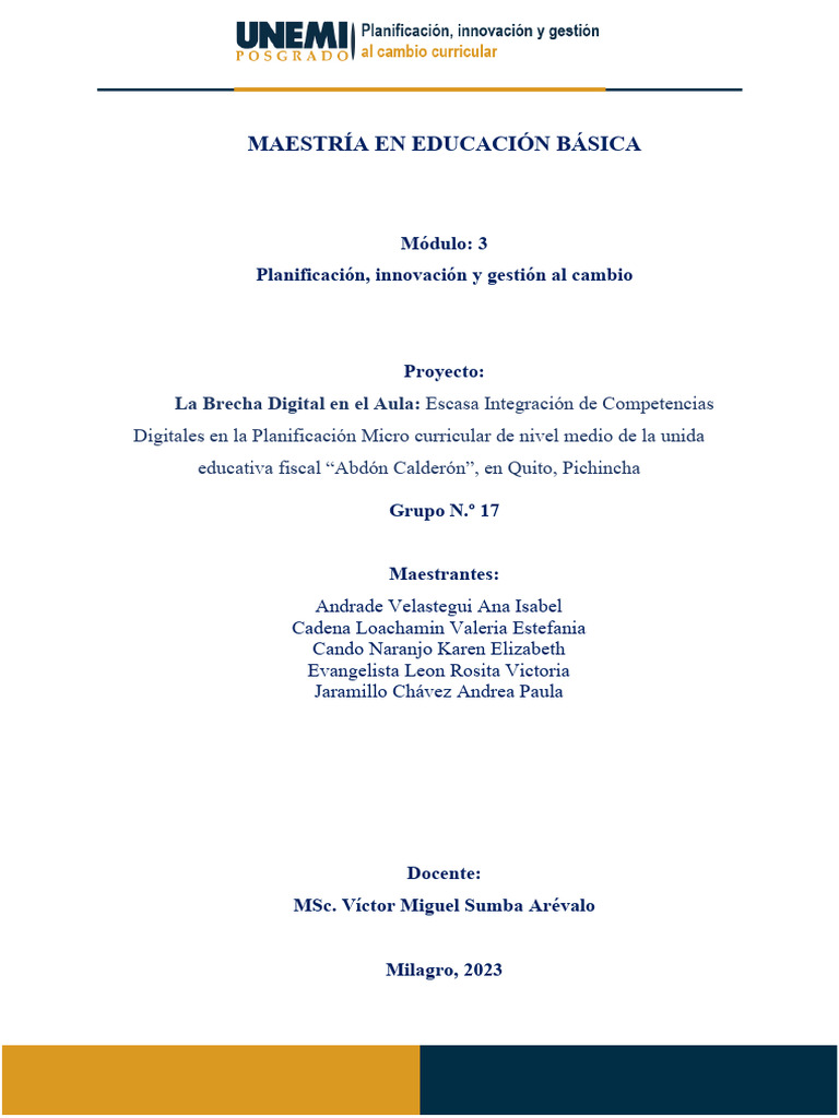 Proyecto Final Módulo 3 | PDF | Enseñando | Evaluación