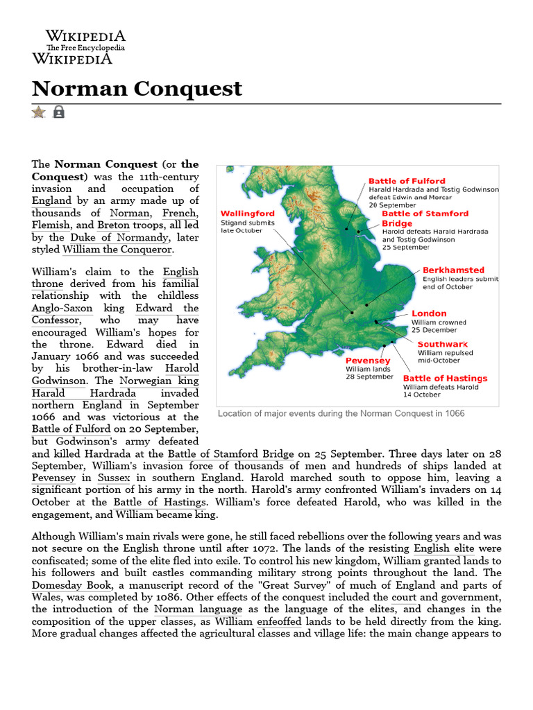 Norman Conquest of England 1066 | PDF | Middle Ages | Anglo Saxon England