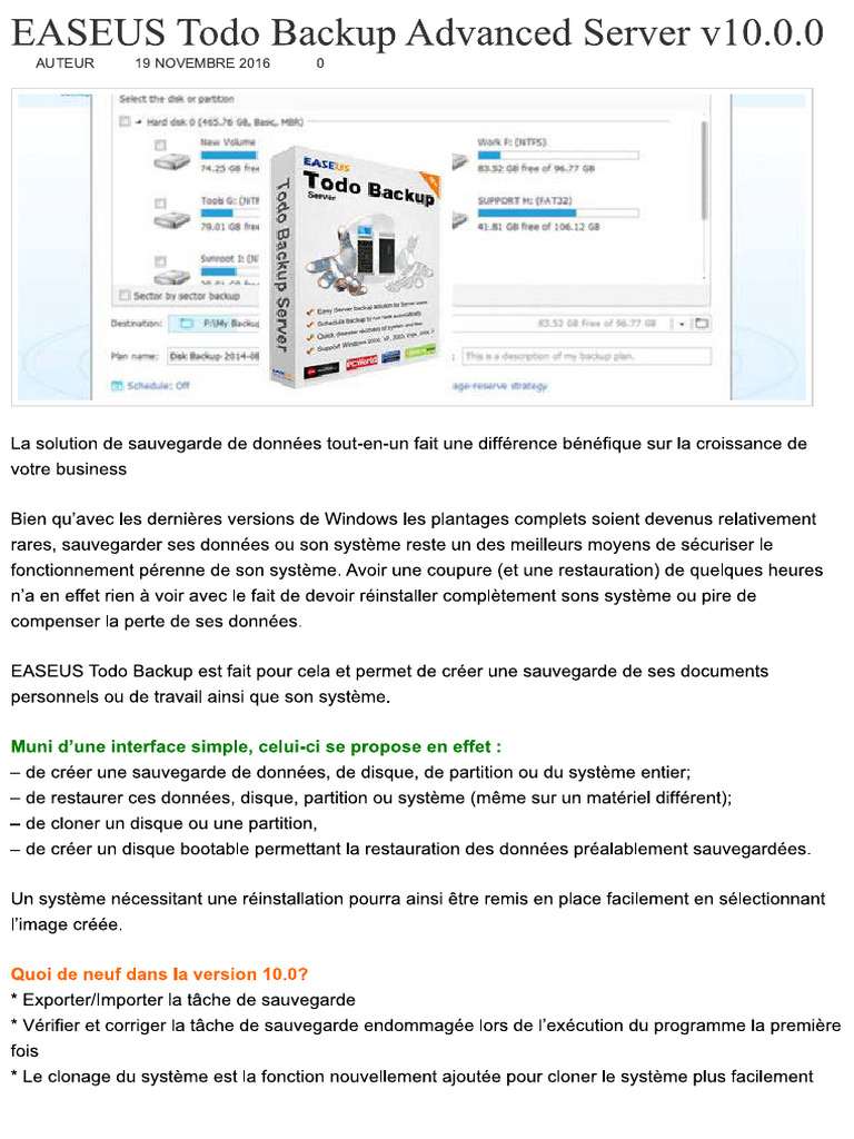 EaseUS Todo Backup Server Overview | PDF | Technology & Engineering