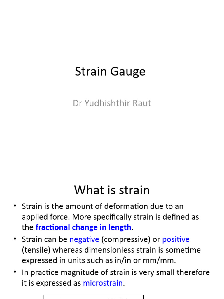 Strain Gauge Presentation | PDF | Electrical Resistance And Conductance ...