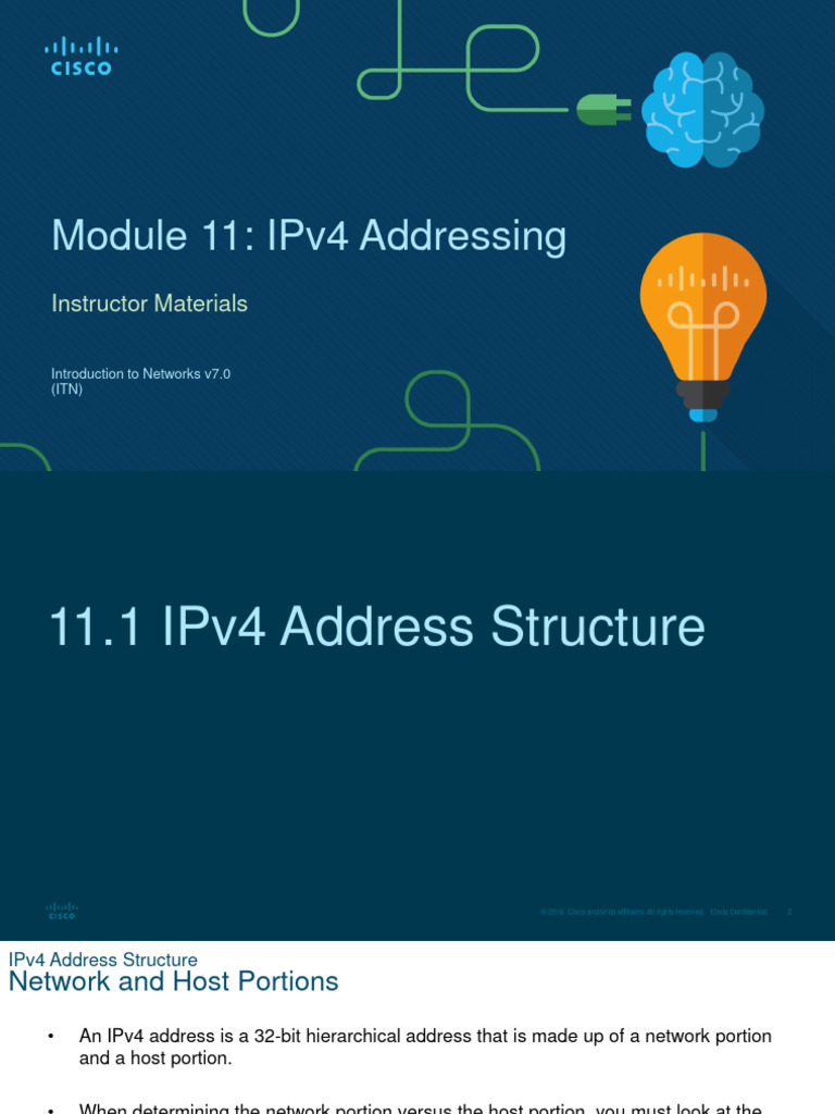 ITN - Module - 11 - Addressing IPv4 | PDF | Ip Address | Computer Network