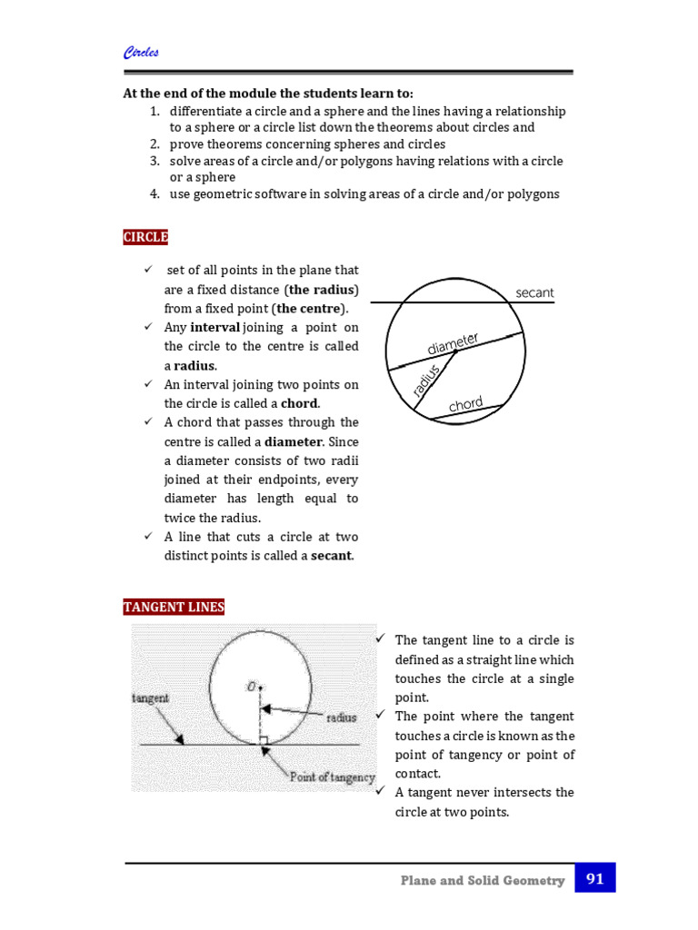 9 - Circles | PDF | Circle | Angle