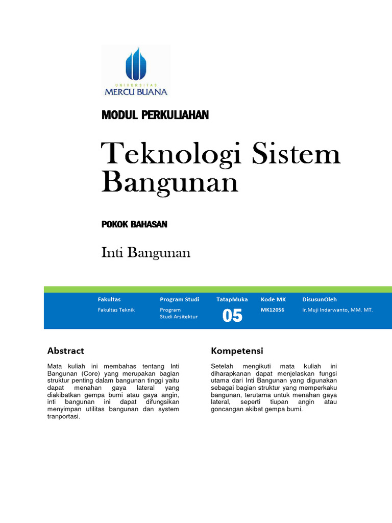 Modul TSB - 05 Inti Bangunan | PDF | Seni