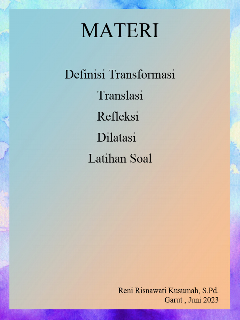 MATERI Transformasi Fungsi-Reni | PDF