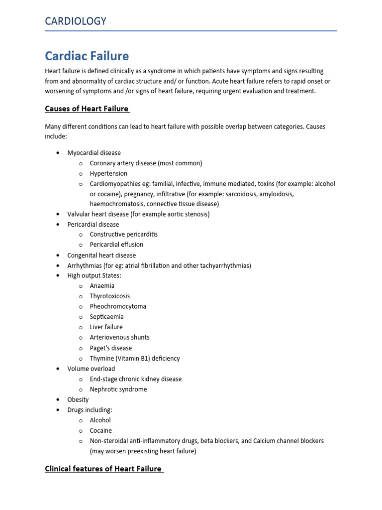 5. Cardiac failure | PDF | Heart Failure | Heart