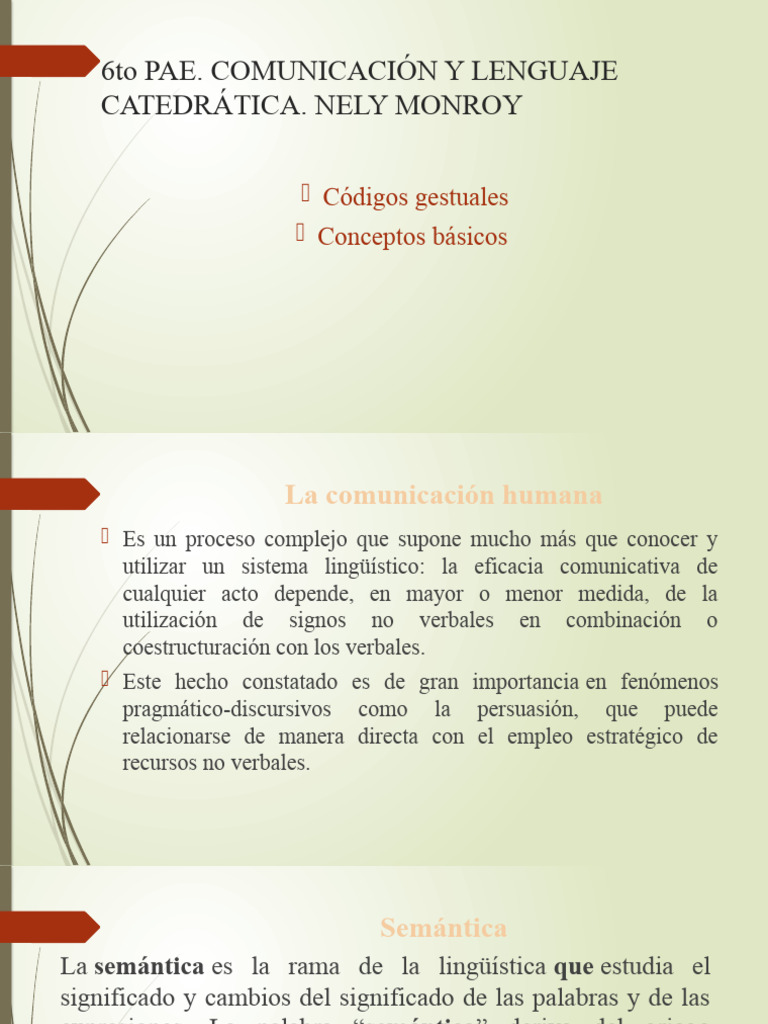 Códigos Gestuales y Conceptos Básicos, para Repaso 4. | PDF | Semántica ...