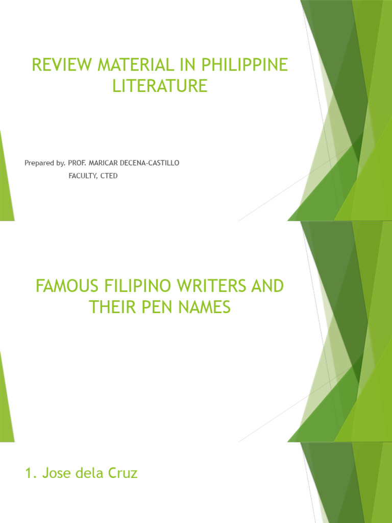 Philippine Literature Reviewer Guide | PDF | Philippines
