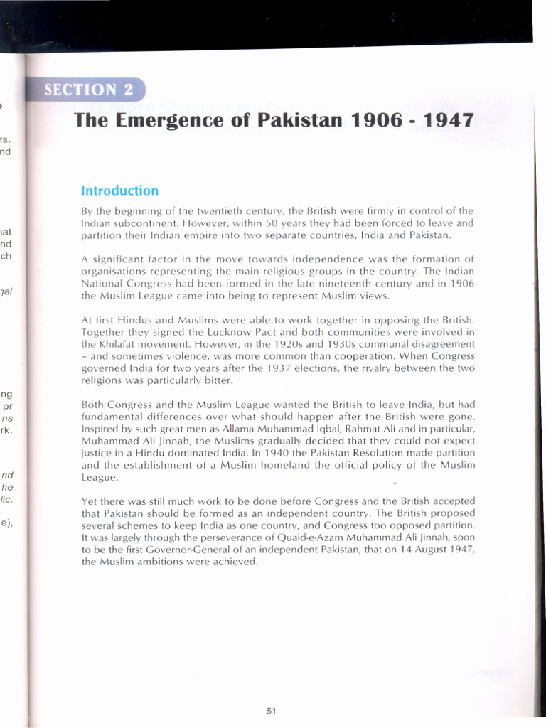 Emergence of Pakistan 1906-1947 | PDF | British Raj | Partition Of India