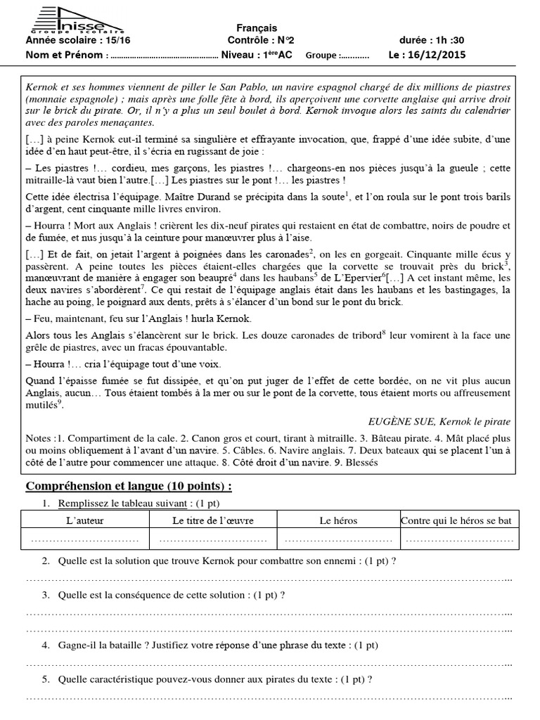 Devoir-N°2_S1_4 | PDF