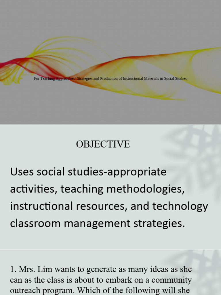 Effective Teaching Strategies in Social Studies | PDF | Teachers ...