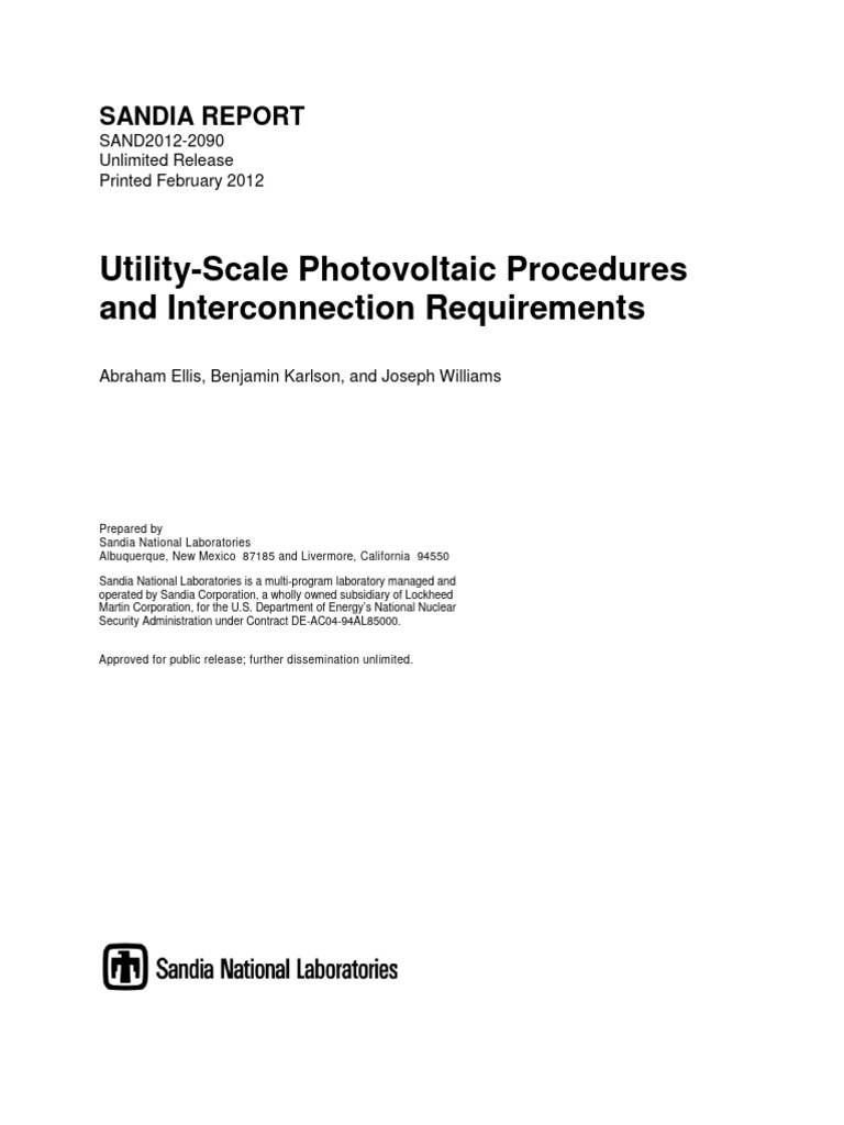 PV - Interconnection SAND2012 2090 | PDF | Photovoltaics | Solar Power