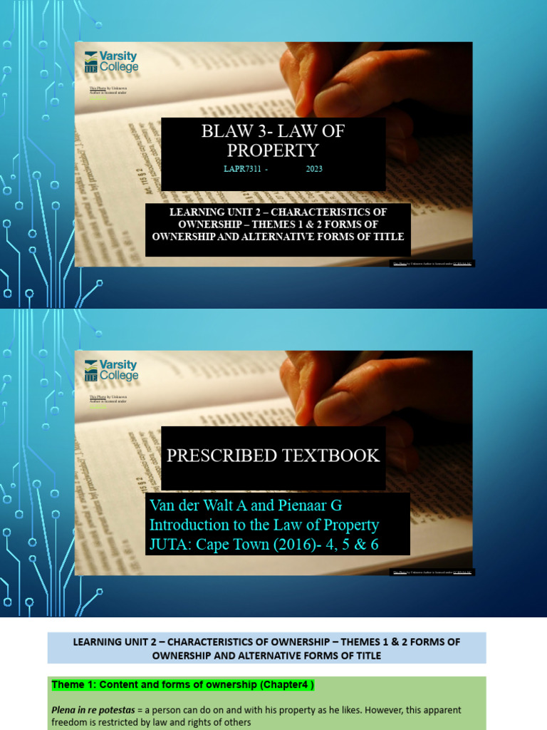 Lu2 - Characteristics of Ownership - Themes 1 & 2 Forms of Ownership ...