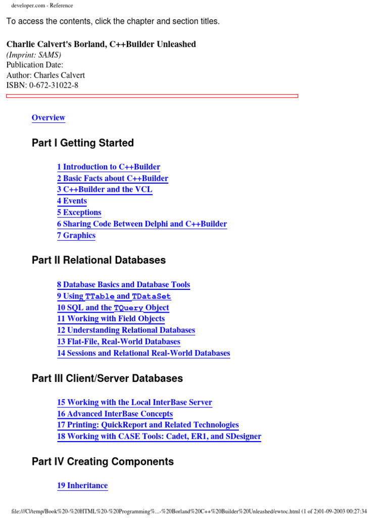 Vdoc - Pub Charlie Calverts Borland Cbuilder Unleashed | PDF | Information Technology | Computing