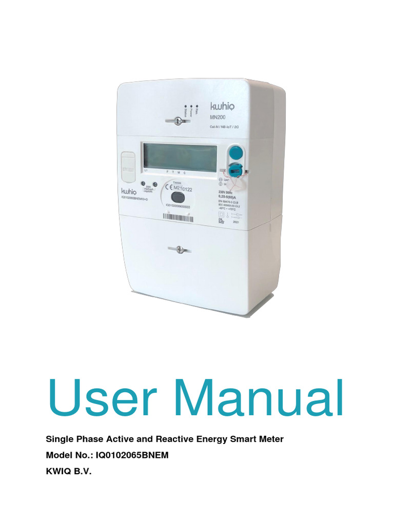 UM IQ15097813 IQ0102065BNEM Smart Meter User Manual V1.5.5 | PDF