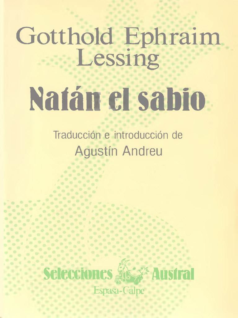 Lessing, Gotthold Ephraim - Natán El Sabio | PDF | Dios | Aristóteles