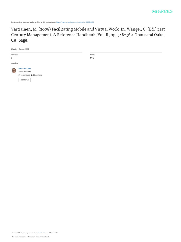 Facilitating Mobileand Virtual Work | PDF | Wireless Network | Computer Network