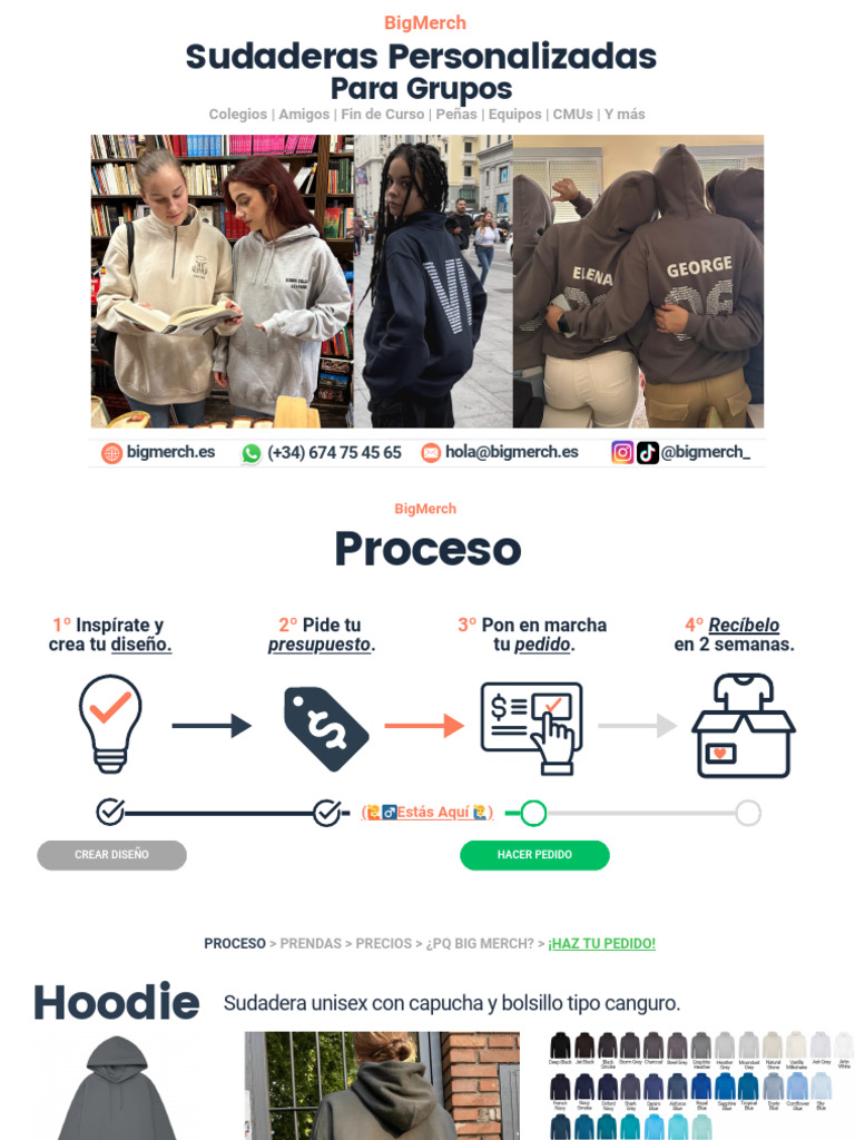 Sudaderas para Grupos Personalizadas - Big Merch | PDF | Ropa | Moda