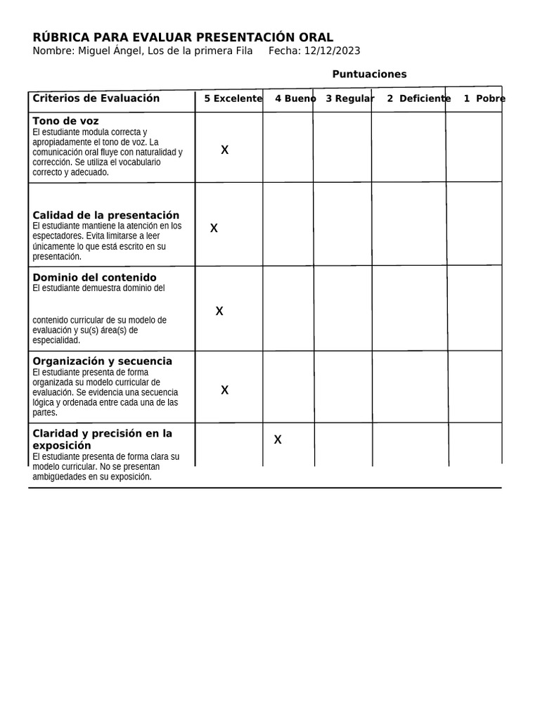 20231201-Rubrica-Presentaciones-Orales-Y Grupos (Miguel) ) | PDF ... 20231201-Rubrica-Presentaciones-Orales-Y Grupos (Miguel) ) | PDF ...