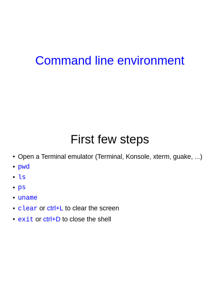 Command Line Environment | PDF | Library (Computing) | Command Line Interface