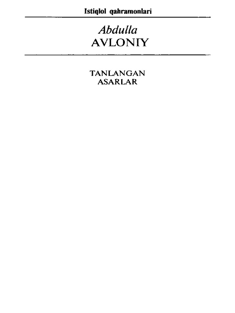 Abdulla Avloniy | PDF